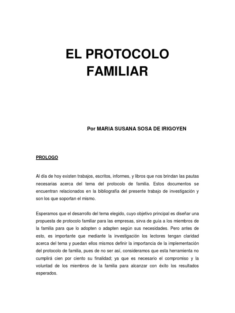 El Protocolo Familiar | PDF | Familia | Dividendo