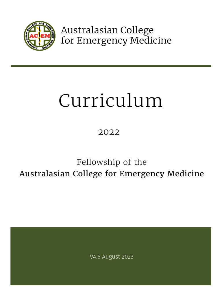FACEM Training Program Curriculum 2023 | PDF | Medicine | Emergency ...