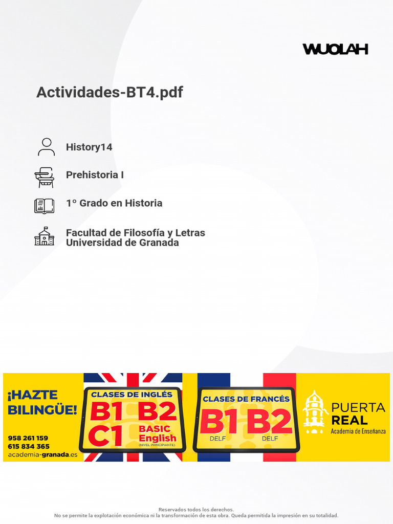 Wuolah Free Actividades BT4 | PDF | Cazador recolector | Sociedad
