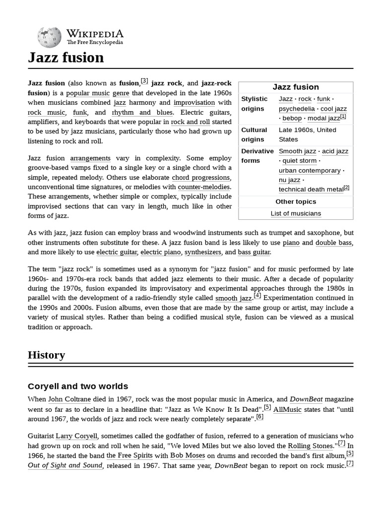 Jazz Fusion | PDF | Jazz | African American Music