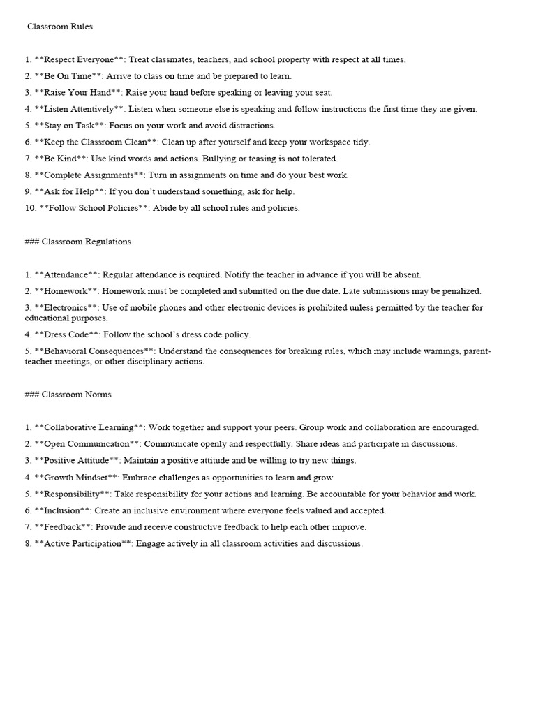 Classroom Rules | PDF