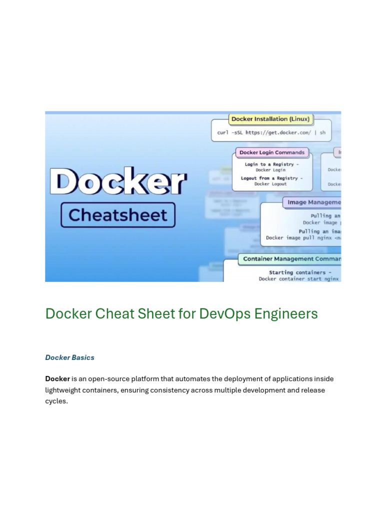 Docker Cheatsheet | PDF | Postgre Sql | Systems Engineering Docker Cheatsheet | PDF | Postgre Sql | Systems Engineering