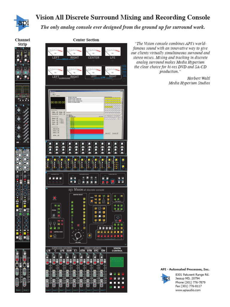 Vision Surround Mixing Console Overview | PDF | Mass Media | Sound ...