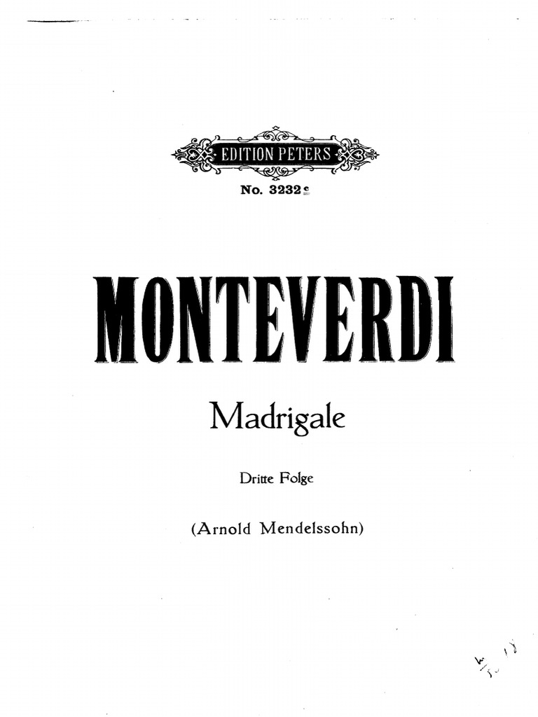 Monteverdi Madrigale Libro 3 | PDF
