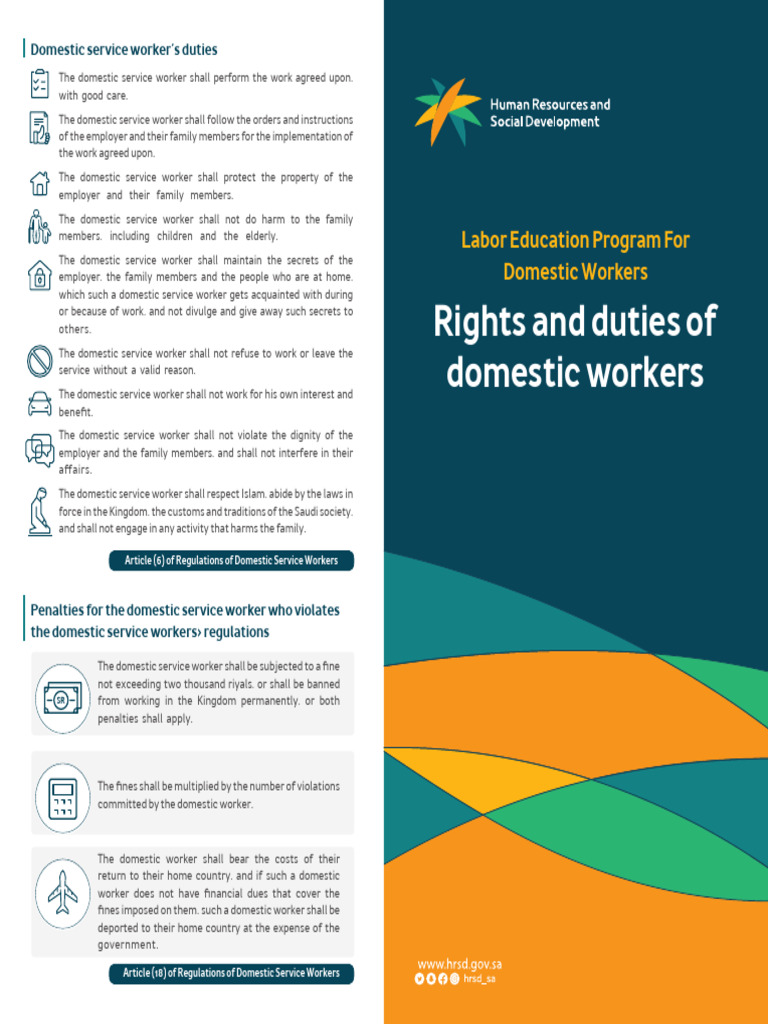 Rights and Duties of Domestic Workers | PDF | Domestic Worker | Employment