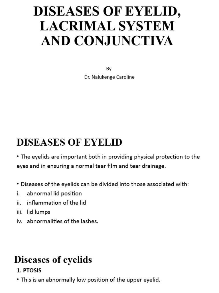 Diseases of Conjunctiva, Eyelid and Lacrimal System | PDF | Diseases And Disorders | Medical ...