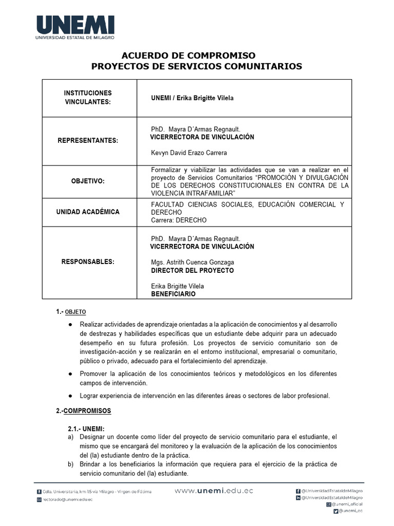 ACUERDO DE COMPROMISO PERSONA NATURAL E | PDF