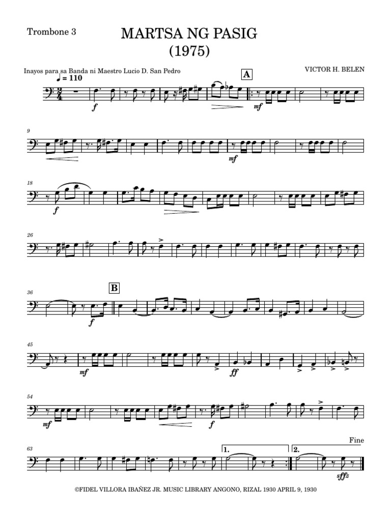 Martsa ng Pasig for Banda | PDF