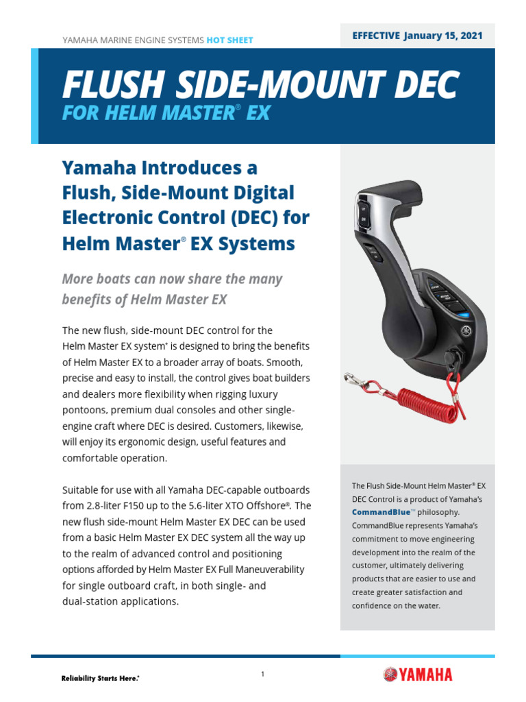 Yamaha Flush Side Mount HM EX DEC Control Hot Sheet | PDF | Motor Vehicle