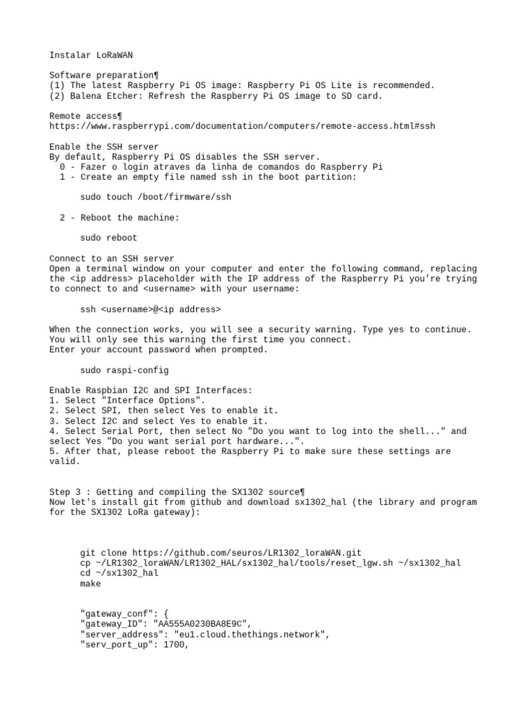 Instalar LoRaWAN | PDF | Secure Shell | Computing