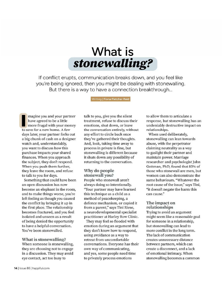 What Is Stonewalling | PDF