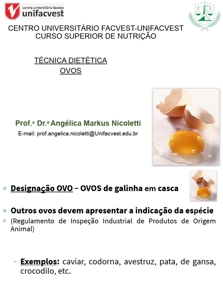 Aula Ovos 2016 | PDF | Ovo | Zoologia