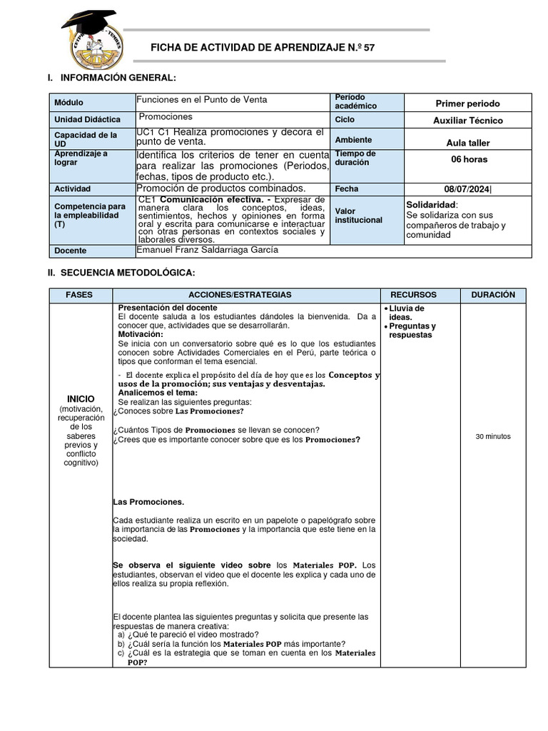Ficha de Aprendizaje 57 Al 60 | PDF | Evaluación | Metacognición