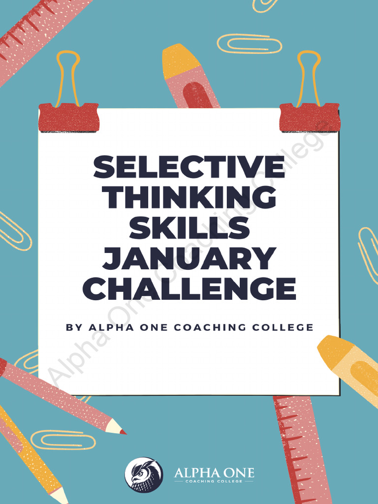 2024 January Thinking Skills Challenge Paper | PDF | Hand Washing