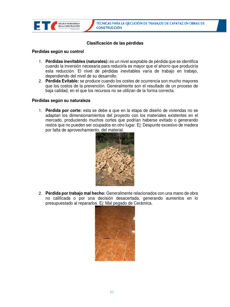 Clasificacion de Las Perdidas | PDF | Consumo (economía) | Planificación