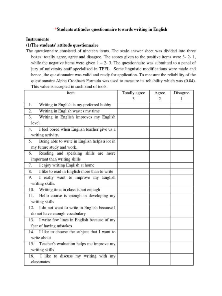 Handout | PDF | Questionnaire | Thought