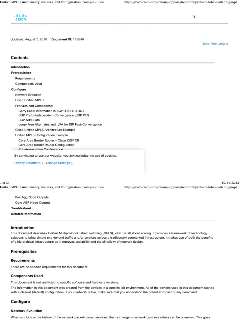 Unified MPLS Functionality, Features, and Configuration Example - Cisco ... Unified MPLS Functionality, Features, and Configuration Example - Cisco ...