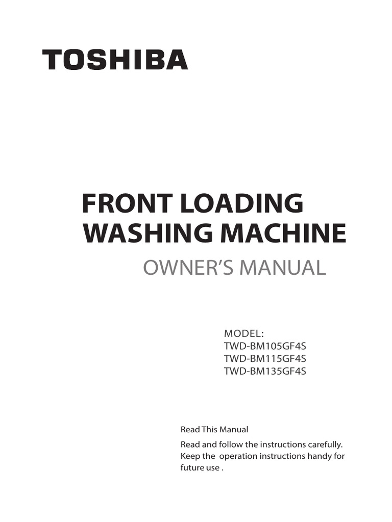 TWD-BM105GF4S - Product Usual Manual | PDF | Washing Machine | Laundry