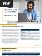Versant by Pearson 4 Skills Essentials Test Official Test Guide | PDF ...
