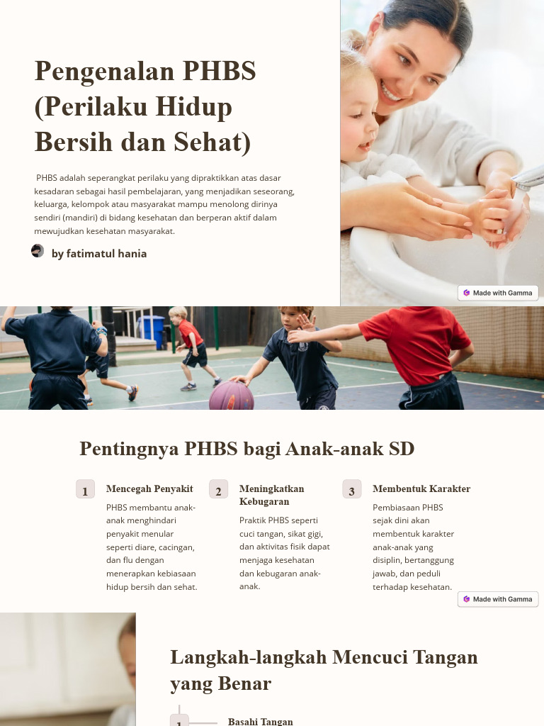 Pengenalan PHBS Perilaku Hidup Bersih Dan Sehat | PDF