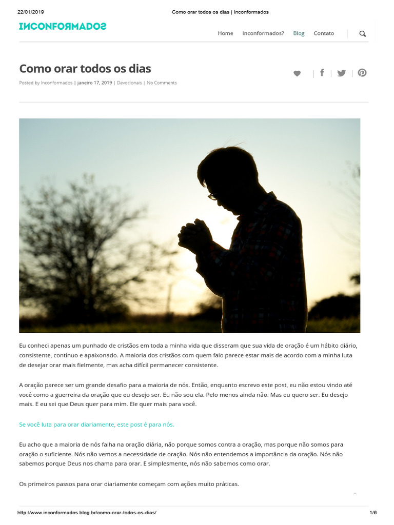 Como Orar Diariamente com Consistência | PDF | Oração | Oração do Senhor