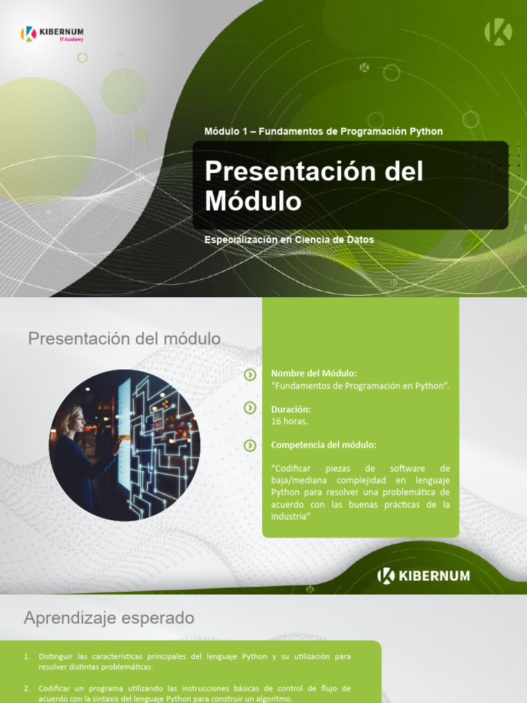 01 - Presentación Módulo | PDF | Python (lenguaje de programación) | Programación de computadoras