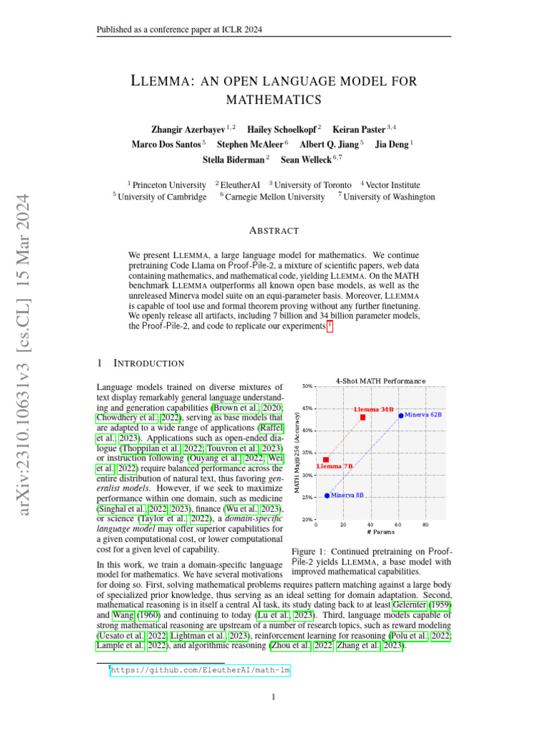 LLEMMA: Open Language Model for Math | PDF | Mathematics | Mathematical ...