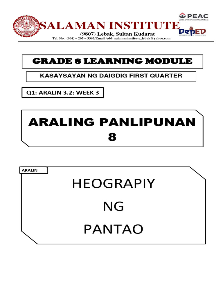 AP 8 Q1 Week3 | PDF