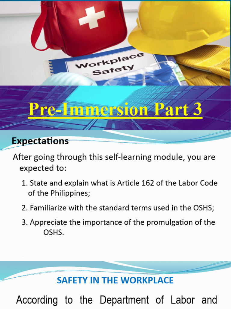 Pre Immersion Part 3 | PDF | Occupational Safety And Health | Personal ...