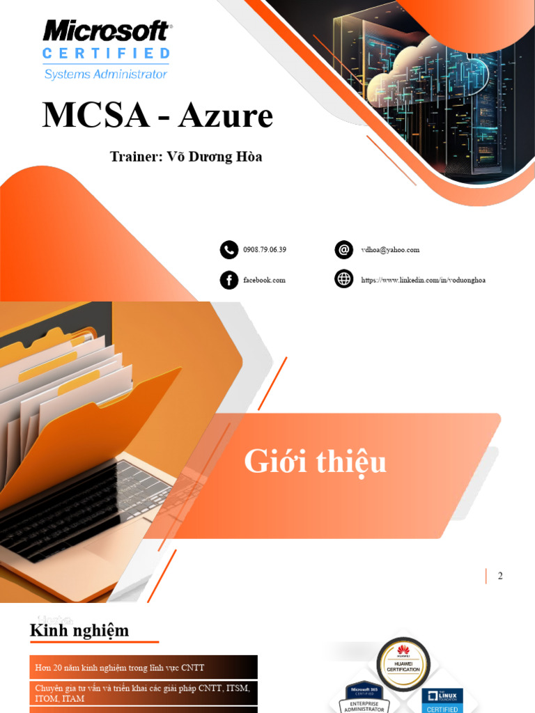 Henry - Giáo Trình MCSA - Azure 104 - Part 2 - Chương 1 | PDF | Microsoft Azure | Cloud Computing