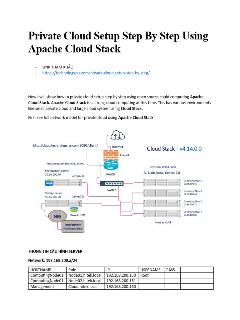 Private Cloud Setup Step by Step Using Apache Cloud Stack | PDF | Cloud Computing | My Sql