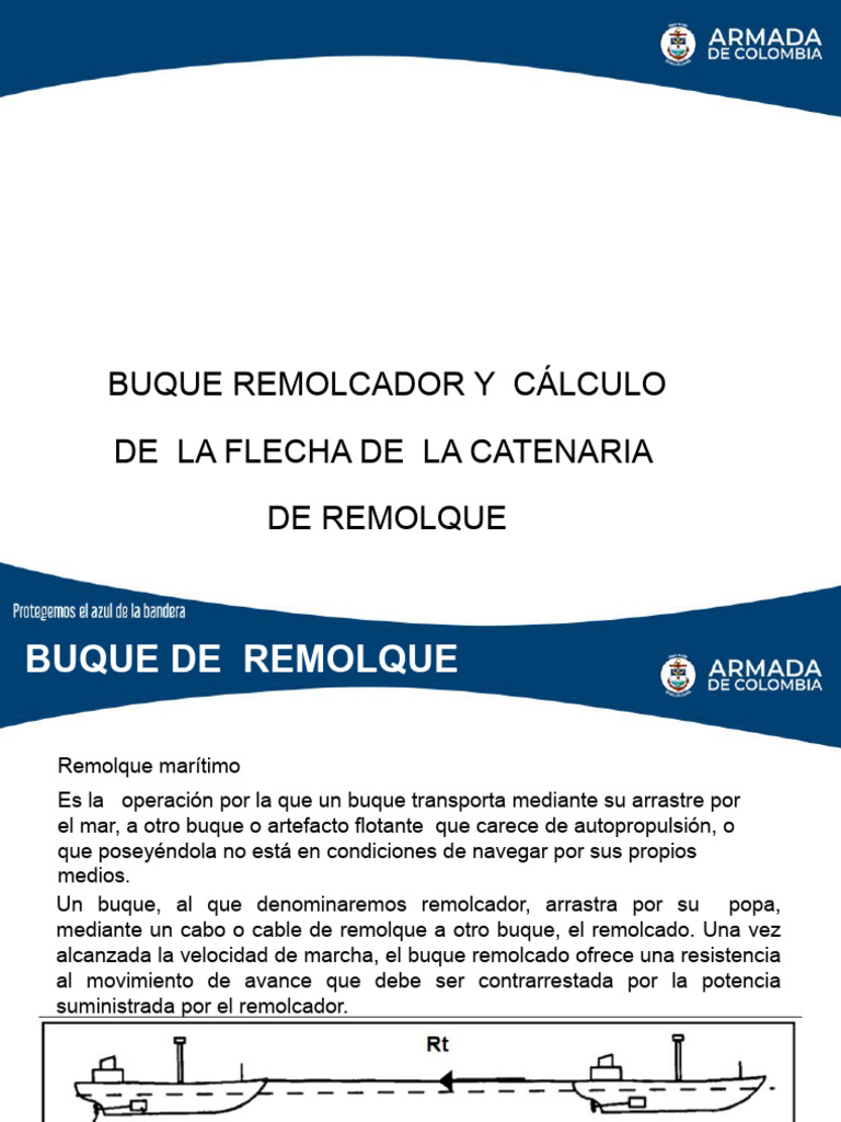 Presentacion Buque Remolcador y Linea de La Catenaria | PDF | Remolcador | Motores