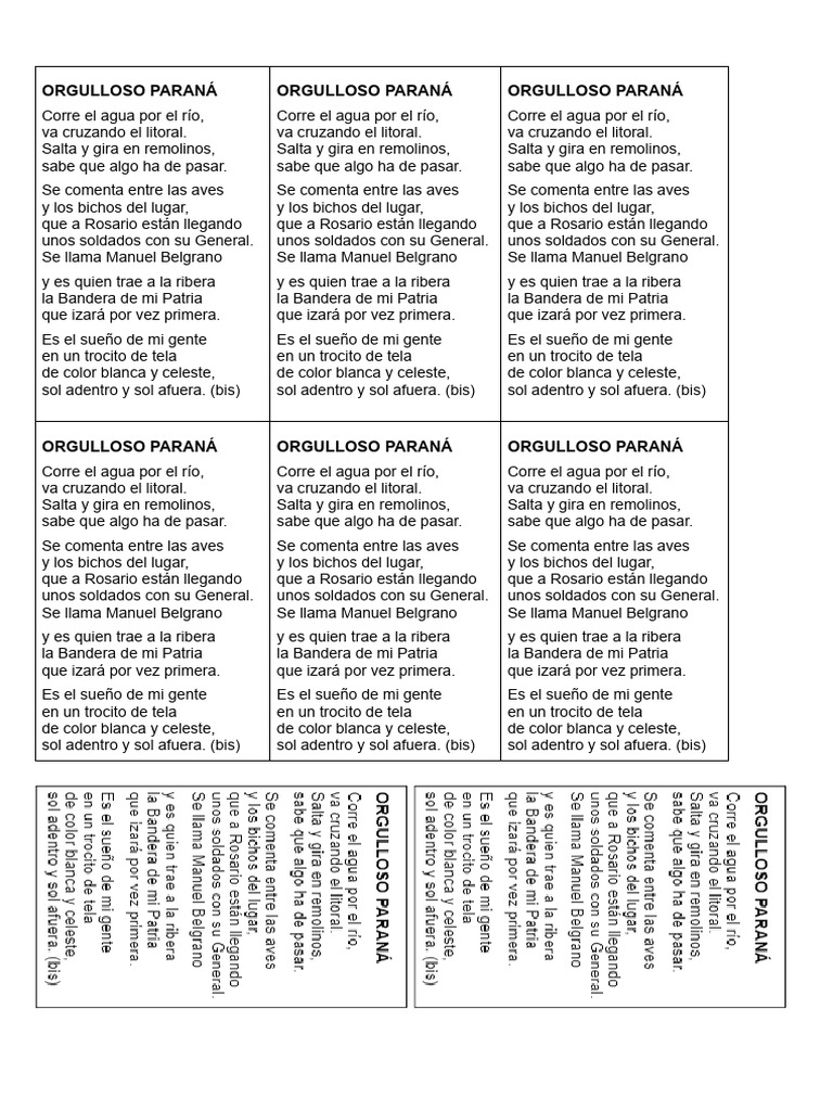 Orgulloso Paraná: Letra Musical | PDF