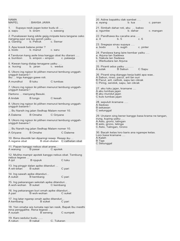 Bahasa Jawa | PDF