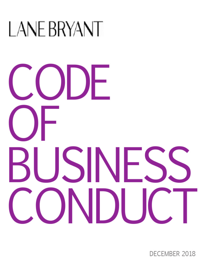 Code of Conduct - Lane Bryant | PDF | Trade Secret | Conflict Of Interest