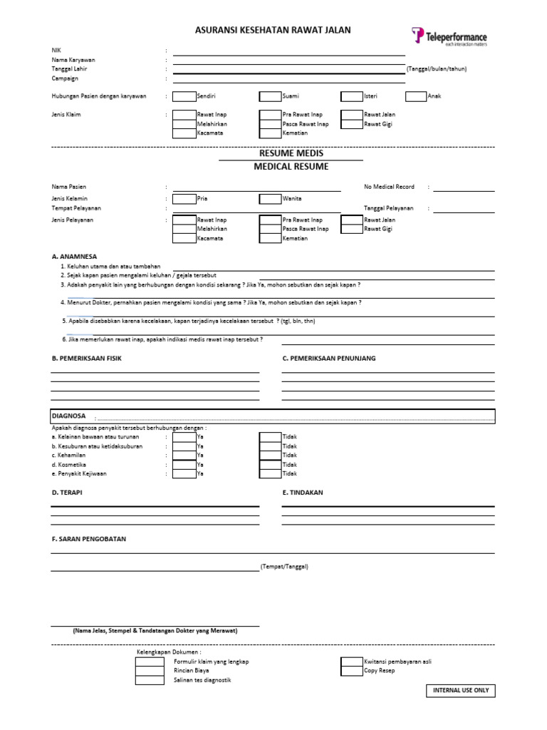 Form Claim Rawat Jalan | PDF