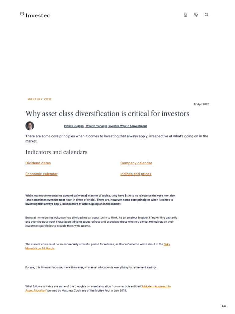 Asset Class Diversification Guide | PDF | Career & Growth | Business