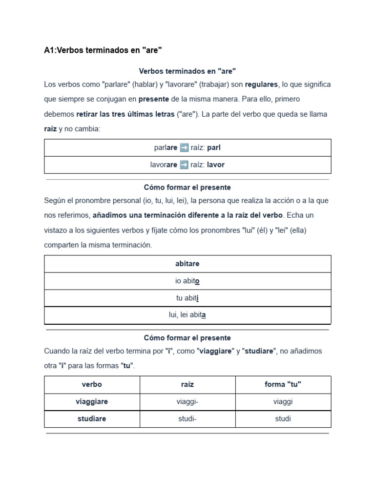 Verbos Presente Pdf Verbo Tipología Lingüística