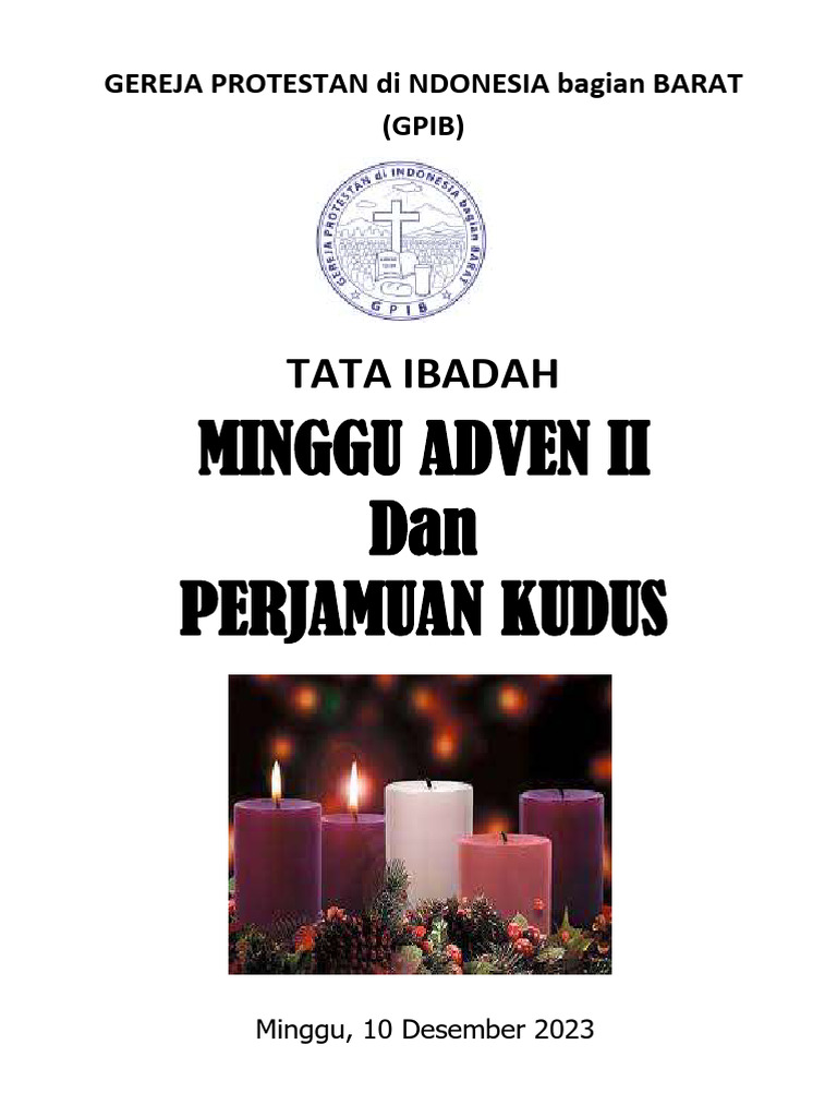 Minggu Adven Ii Dan Perjamuan Kudus: Tata Ibadah | PDF