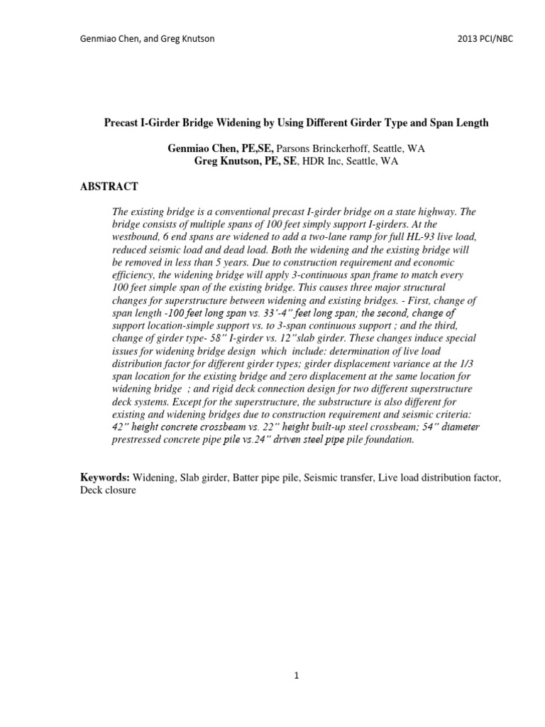 Precast-I-Girder-Bridge-Widening-by-Using-Different-Girder-Type-and-Span-Length | PDF | Bridge ...