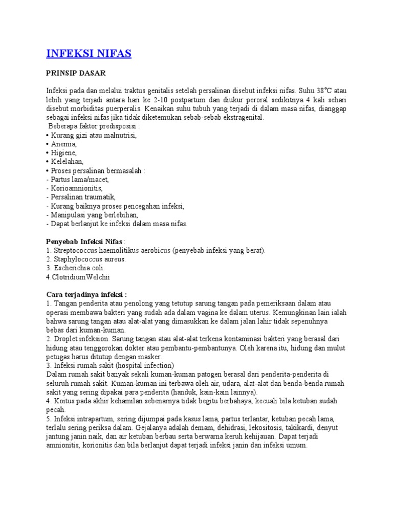 INFEKSI NIFAS Parametritis | PDF