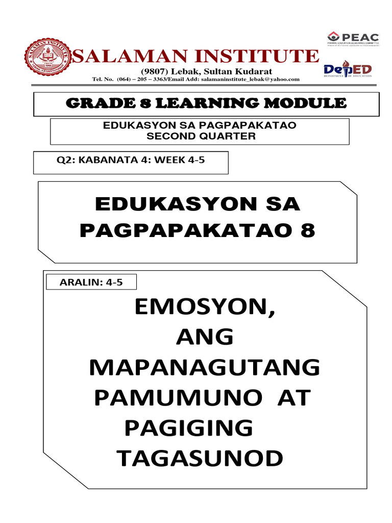 Esp8 Q2 Week4-5 | PDF
