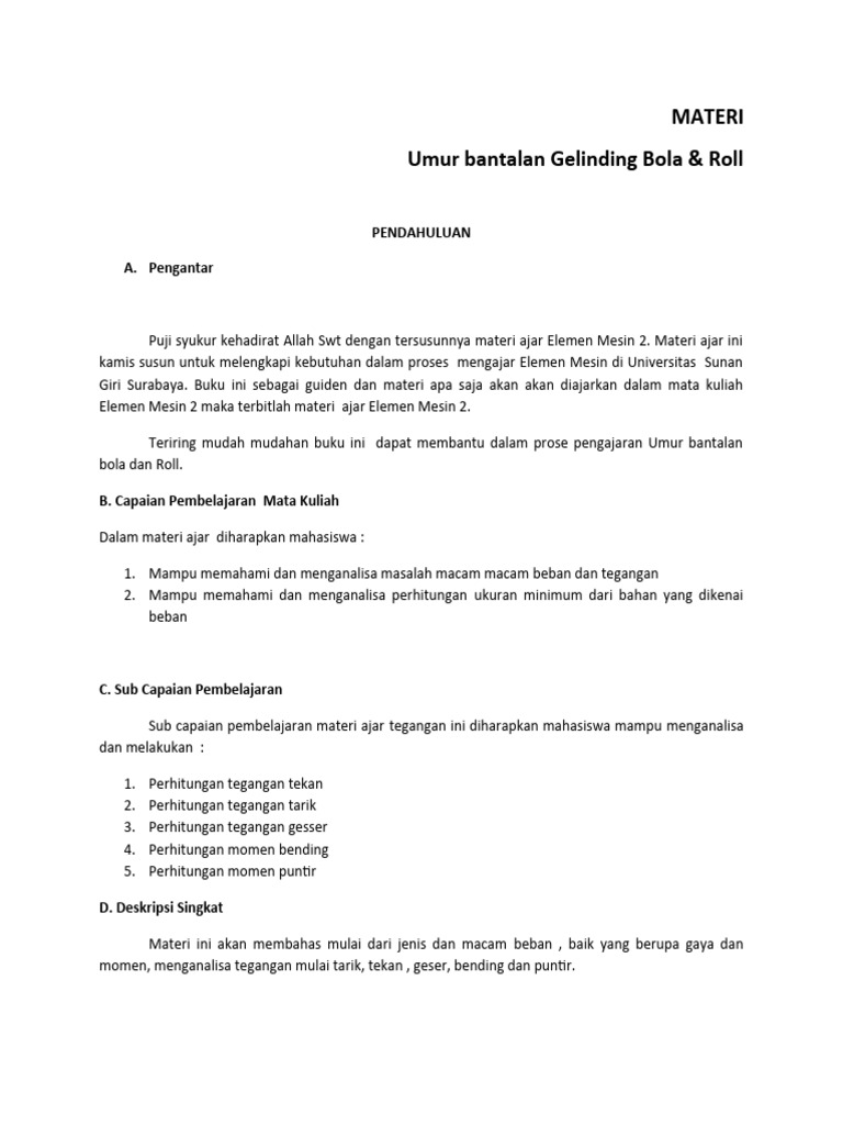 Umur Bantalan Bola dan Roll Mesin | PDF