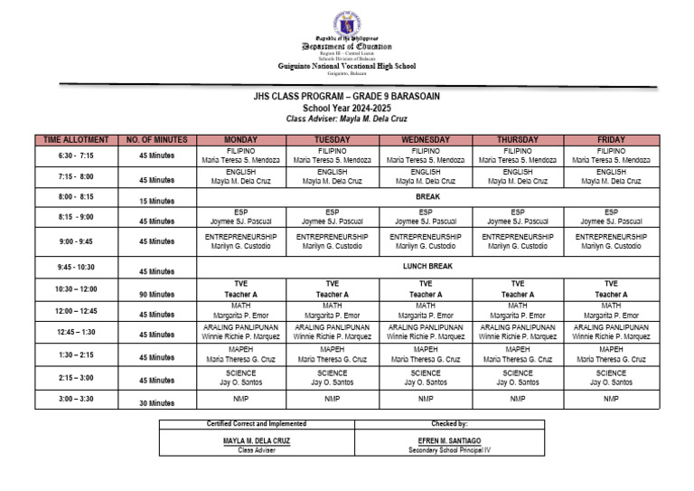 Template Class Program 2024 2025 Barasoain | PDF | Philippines Template Class Program 2024 2025 Barasoain | PDF | Philippines