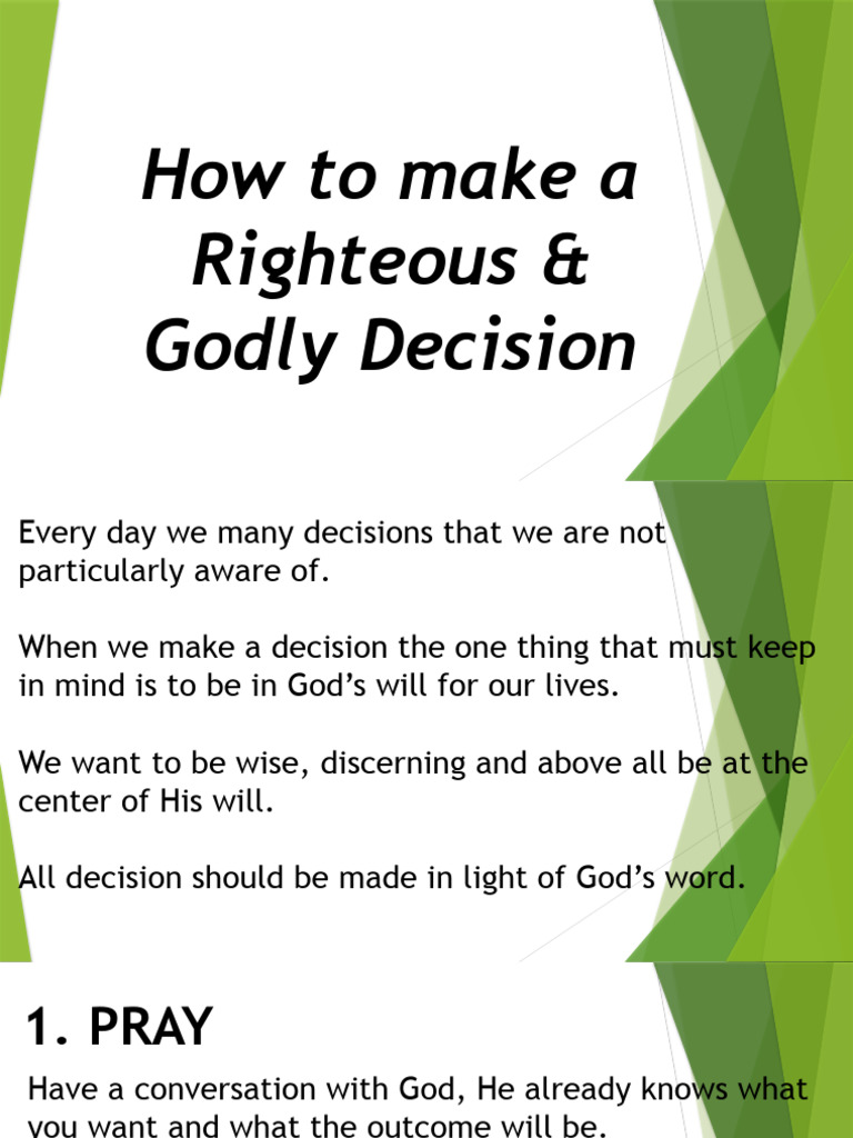 How To Make Righteous and Godly Decisions | PDF | God | Nous