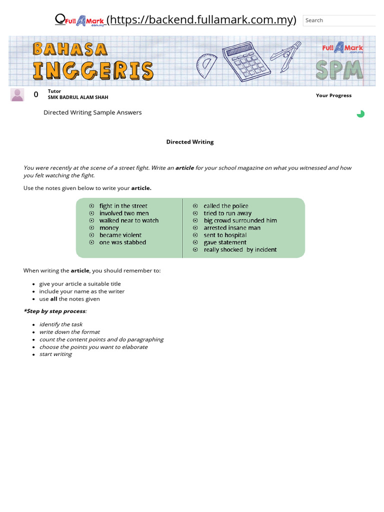 Directed Writing (Guide) - Bahasa Inggeris (SPM) - FullAMark ...