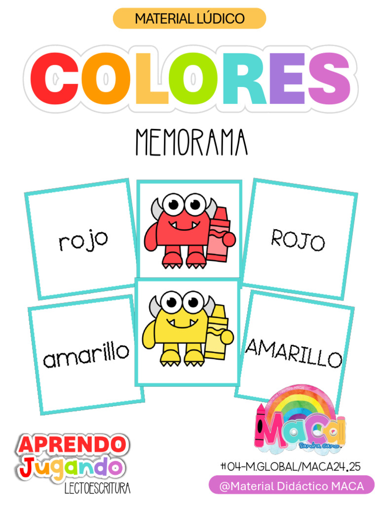 MEMORAMA DE COLORES | PDF