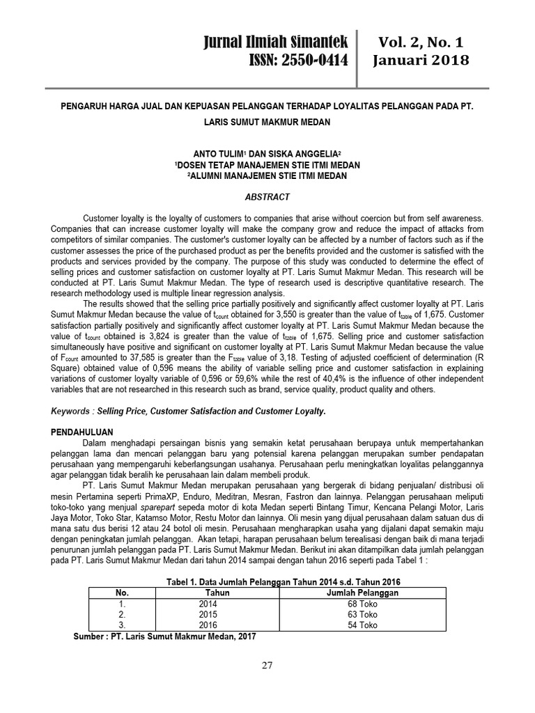 Pengaruh Harga dan Kepuasan Terhadap Loyalitas | PDF | Pengelolaan ...