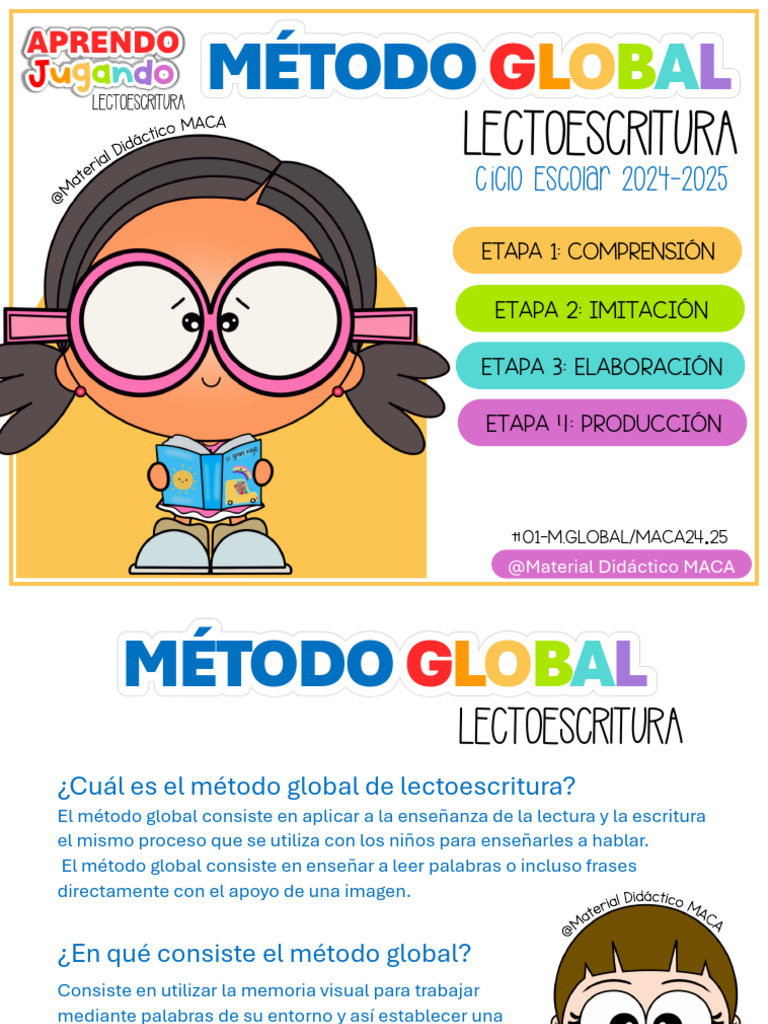 Cuadernillo Método Global de Lectoescritura | PDF | Escritura | Cognición