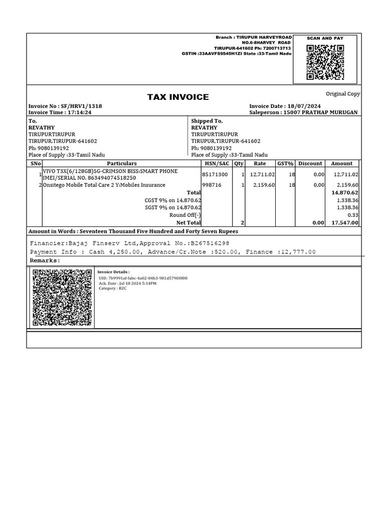 Tax Invoice | PDF | Invoice | Taxation